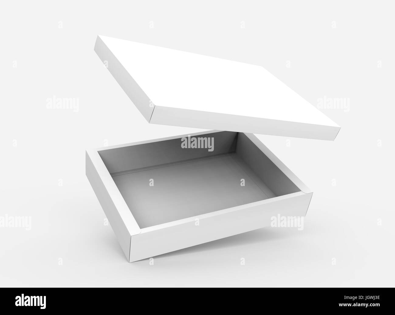 floating flat blank box for design in 3d rendering Stock Photo - Alamy