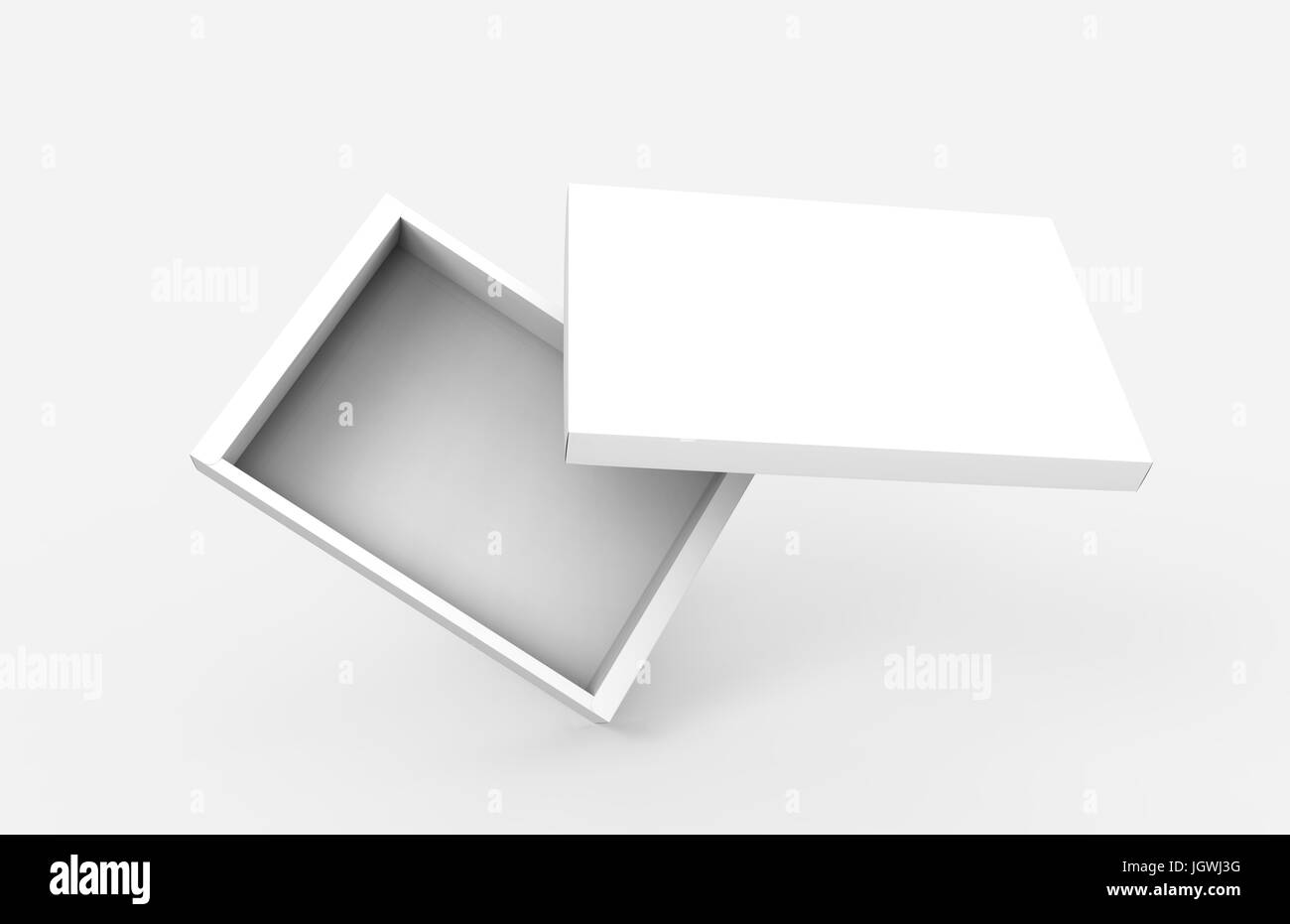 floating flat blank box for design in 3d rendering Stock Photo - Alamy