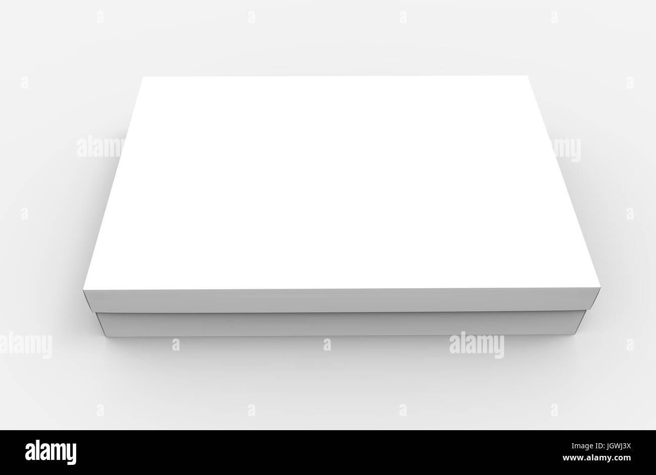 elevated view of flat blank box for design in 3d rendering Stock Photo ...