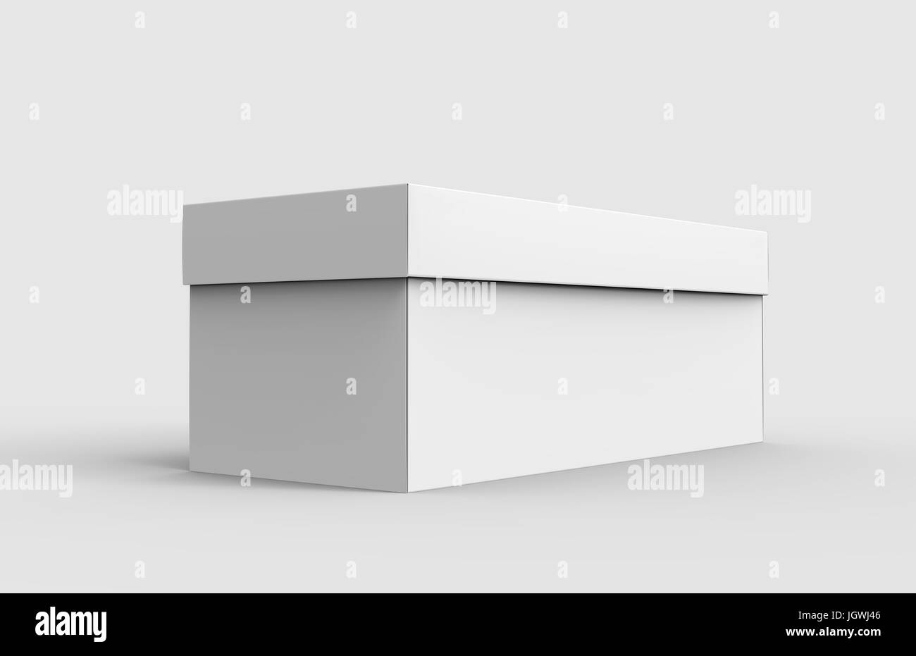 one blank paper white box with lid for design, 3d rendering Stock Photo ...