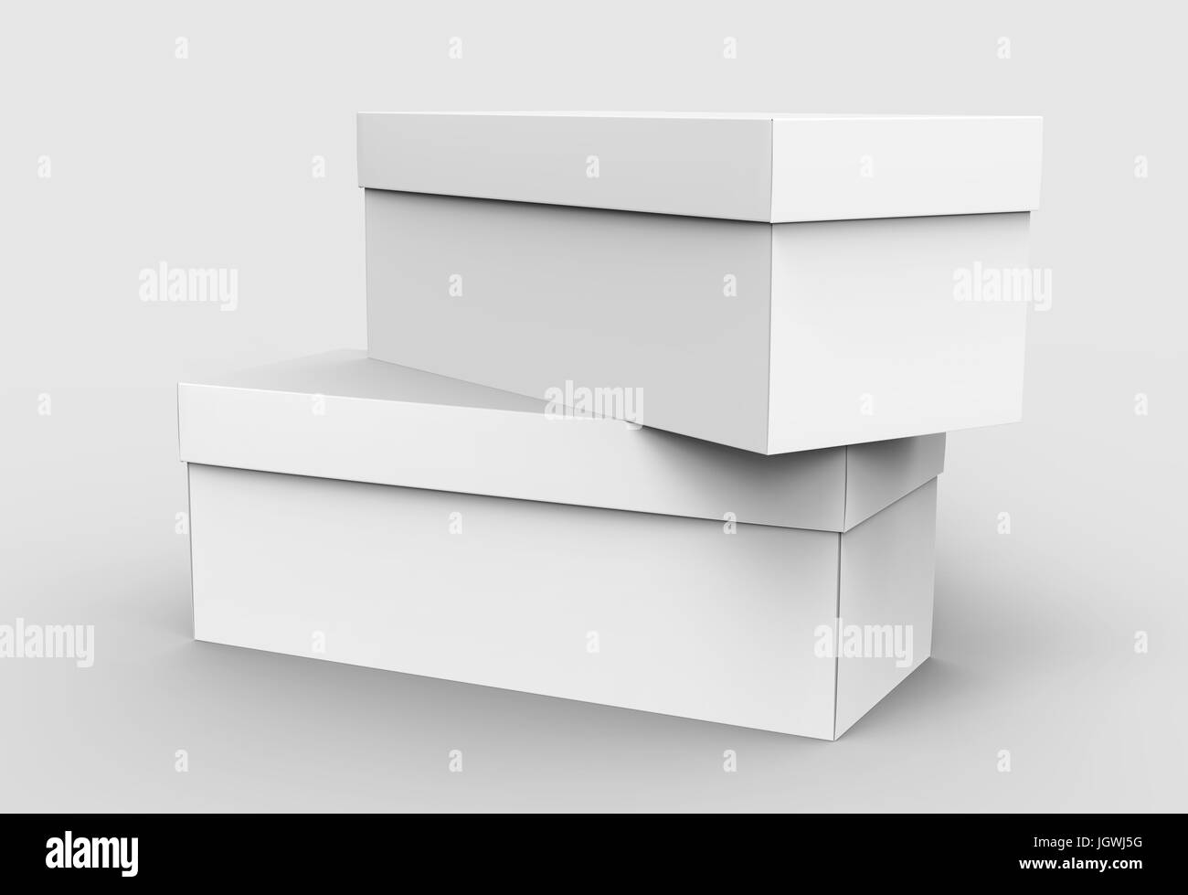 two blank white paper boxes for design uses, 3d rendering Stock Photo ...