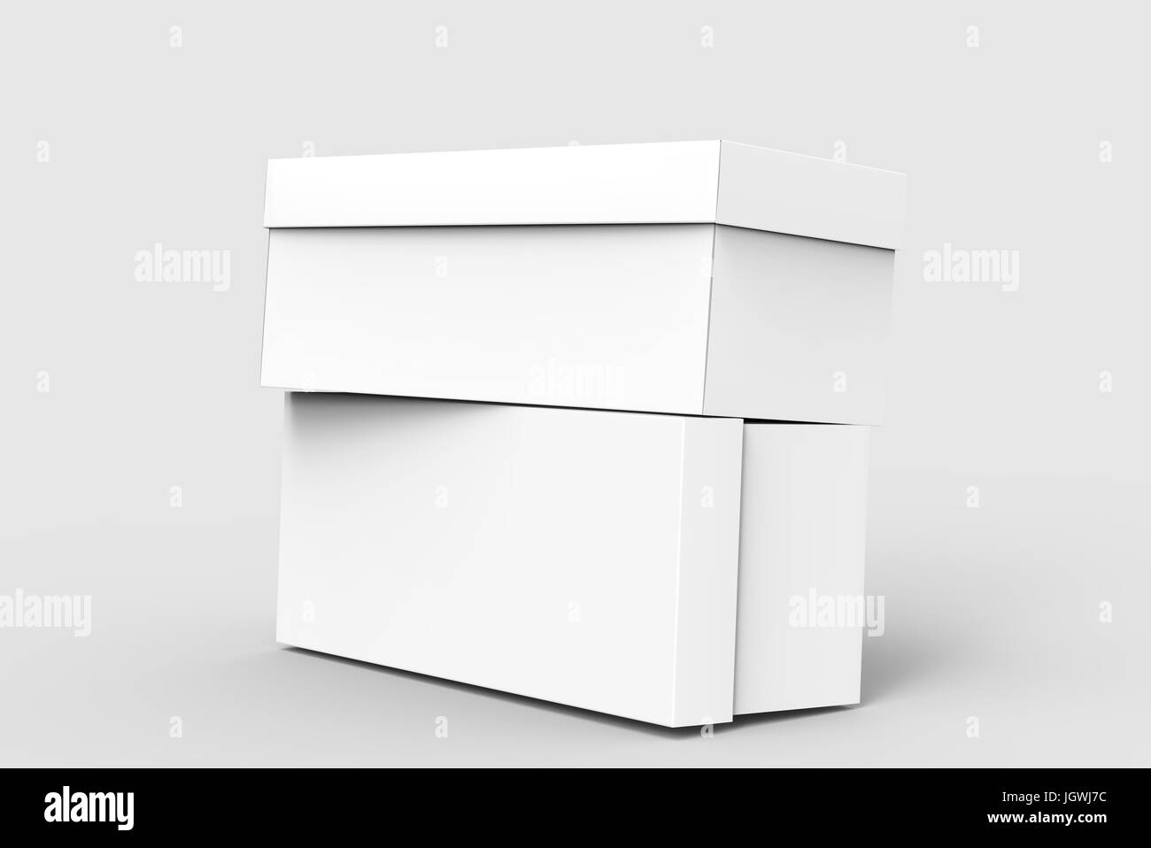 two blank white paper boxes for design uses, 3d rendering Stock Photo ...