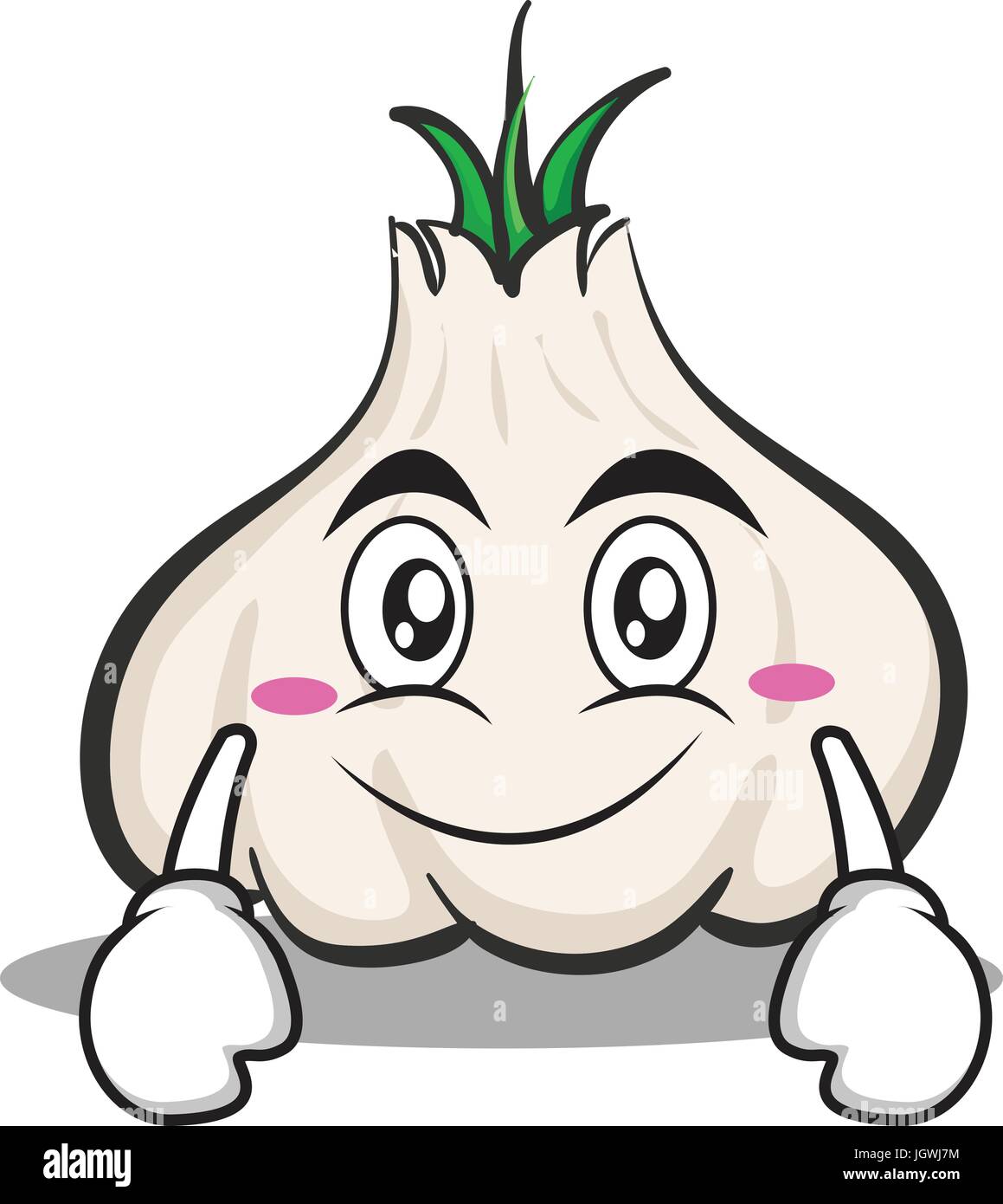 Smile face garlic cartoon character Stock Vector Image & Art - Alamy