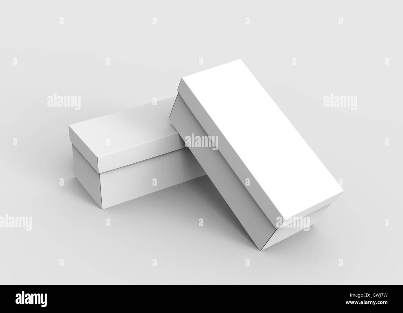 two blank white paper boxes for design uses, 3d rendering Stock Photo ...