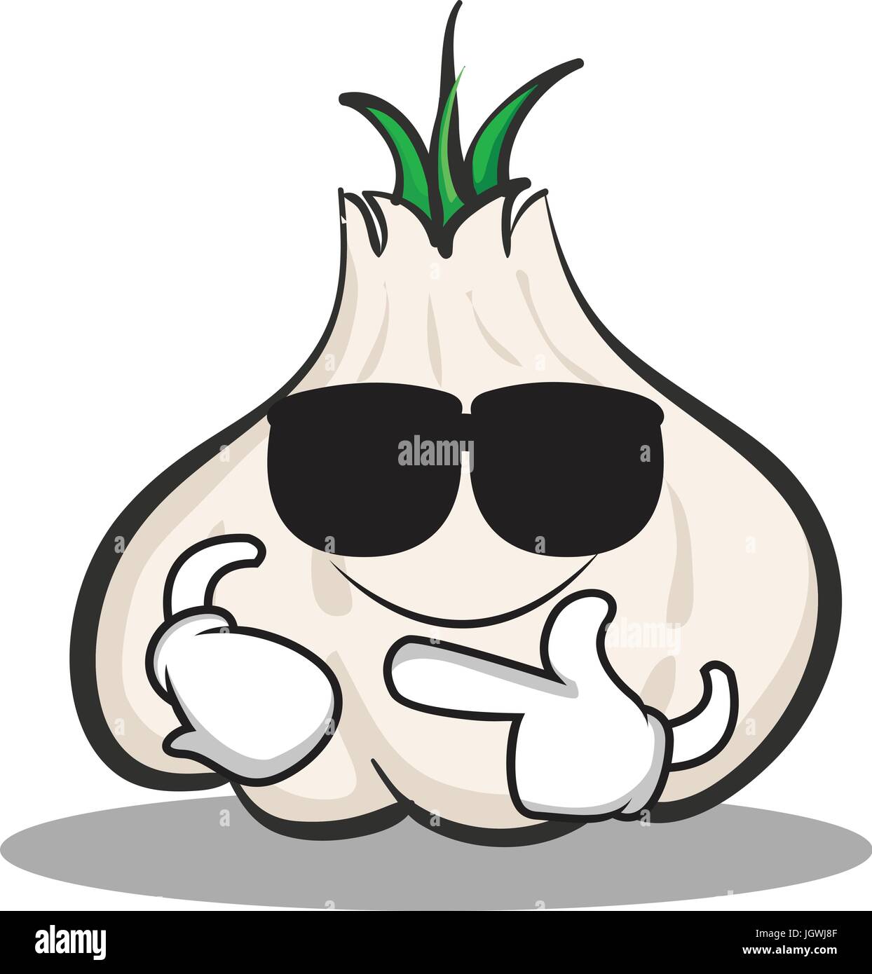 Super cool garlic cartoon character Stock Vector Image & Art - Alamy