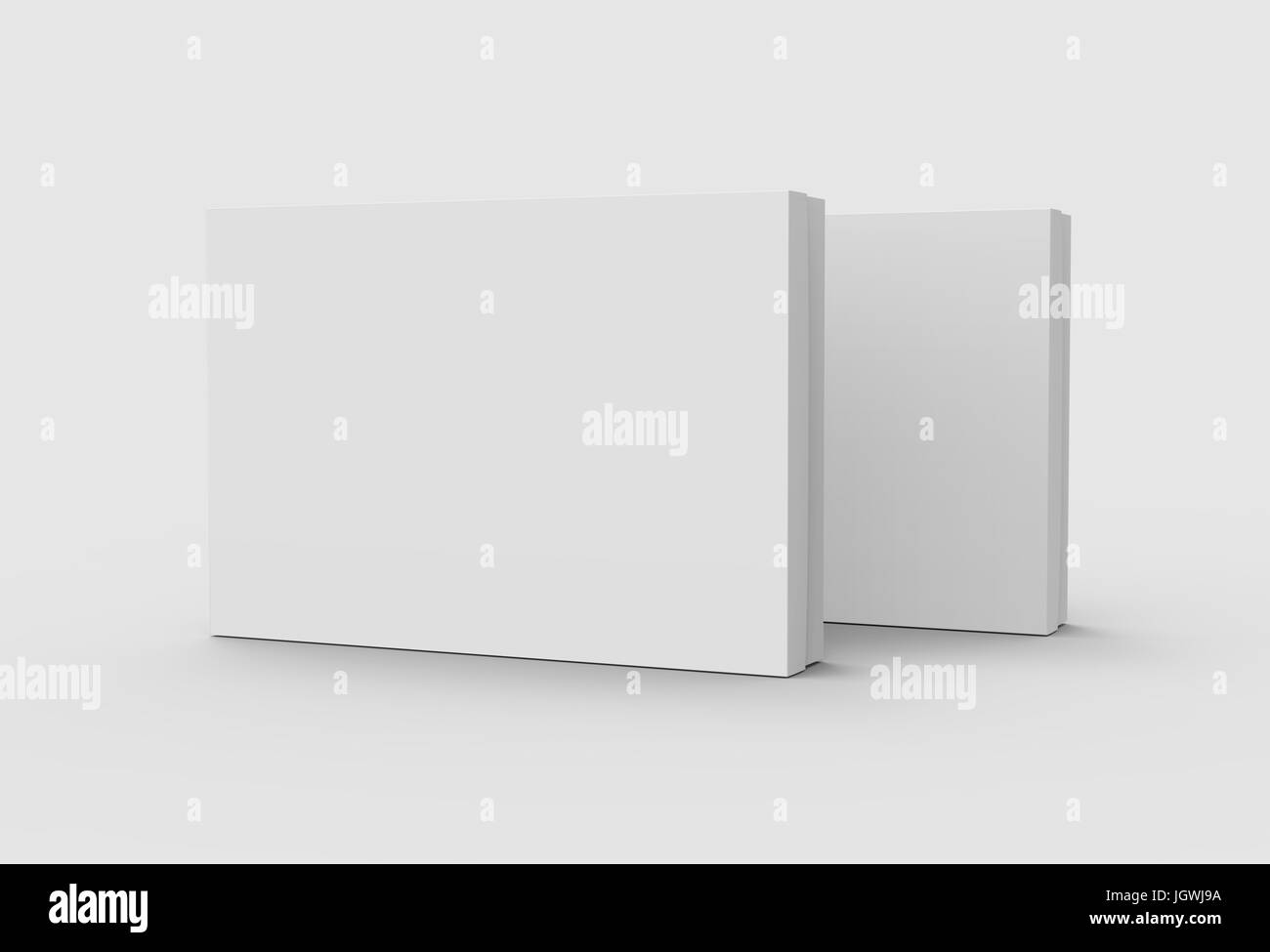 two standing flat blank boxes for design in 3d rendering Stock Photo ...