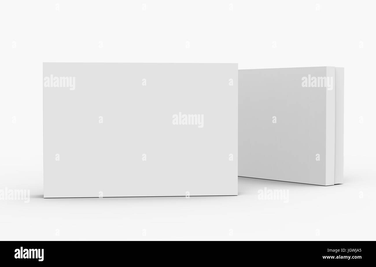 two standing flat blank boxes for design in 3d rendering Stock Photo ...