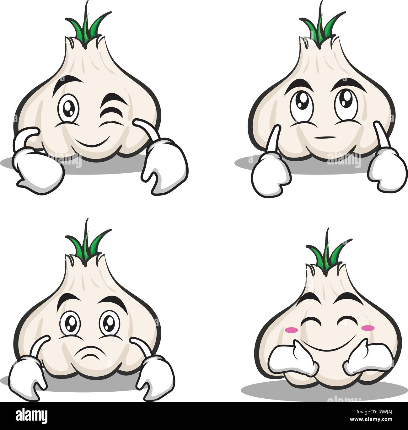Collection garlic cartoon character set Stock Vector Image & Art - Alamy