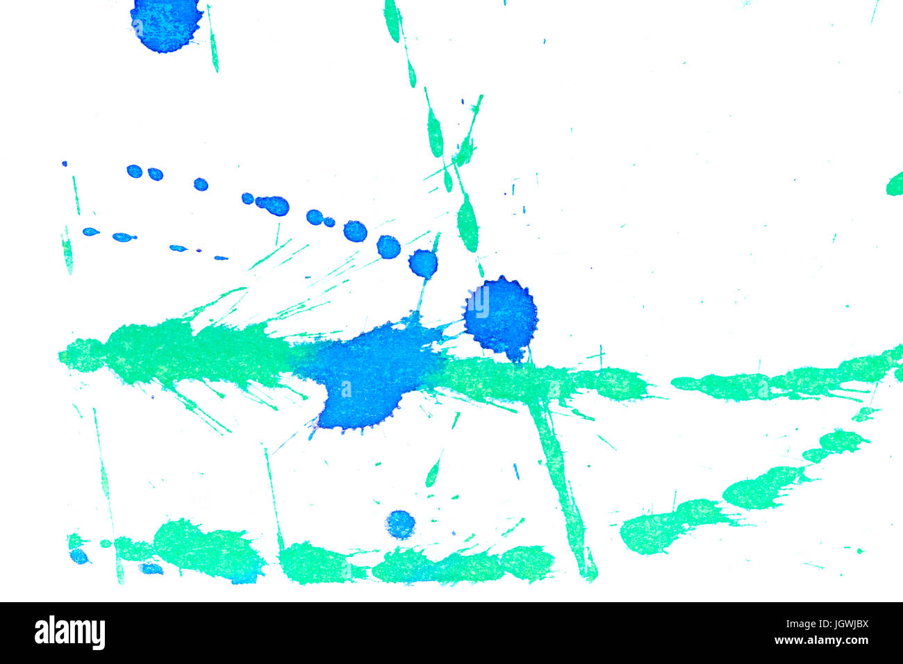 Abstract two-color blue green ink splash. Ink blots. Elements of design ...