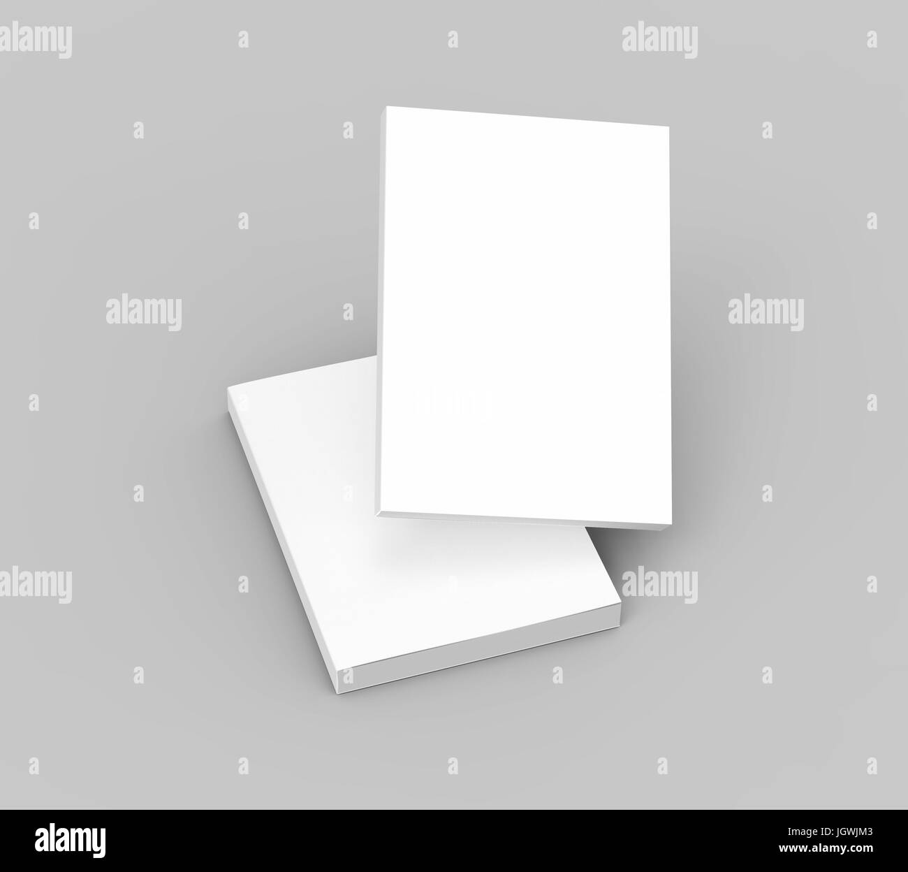 Blank books template, mockup for design uses in 3d rendering, one ...