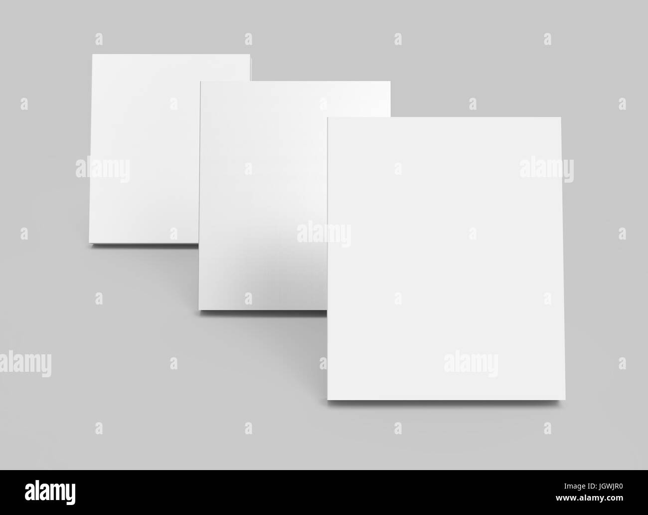 Blank books template, mockup for design uses in 3d rendering, three ...