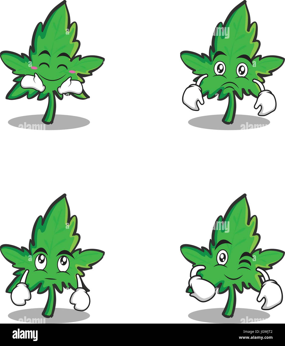 Cartoon style cannabis leaf Stock Vector Images - Alamy