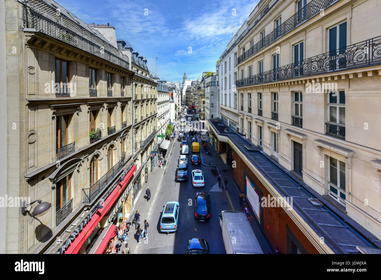 Paris, France - May 15, 2017: Building exteriors along the streets in ...