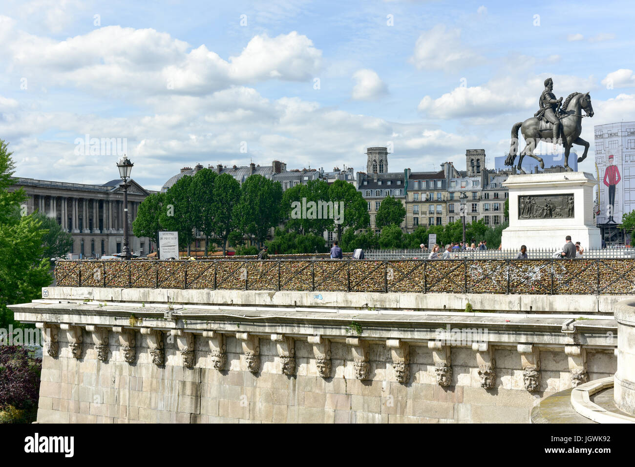 Paris, France - May 15, 2017: The equestrian statue of Henry IV by Pont ...