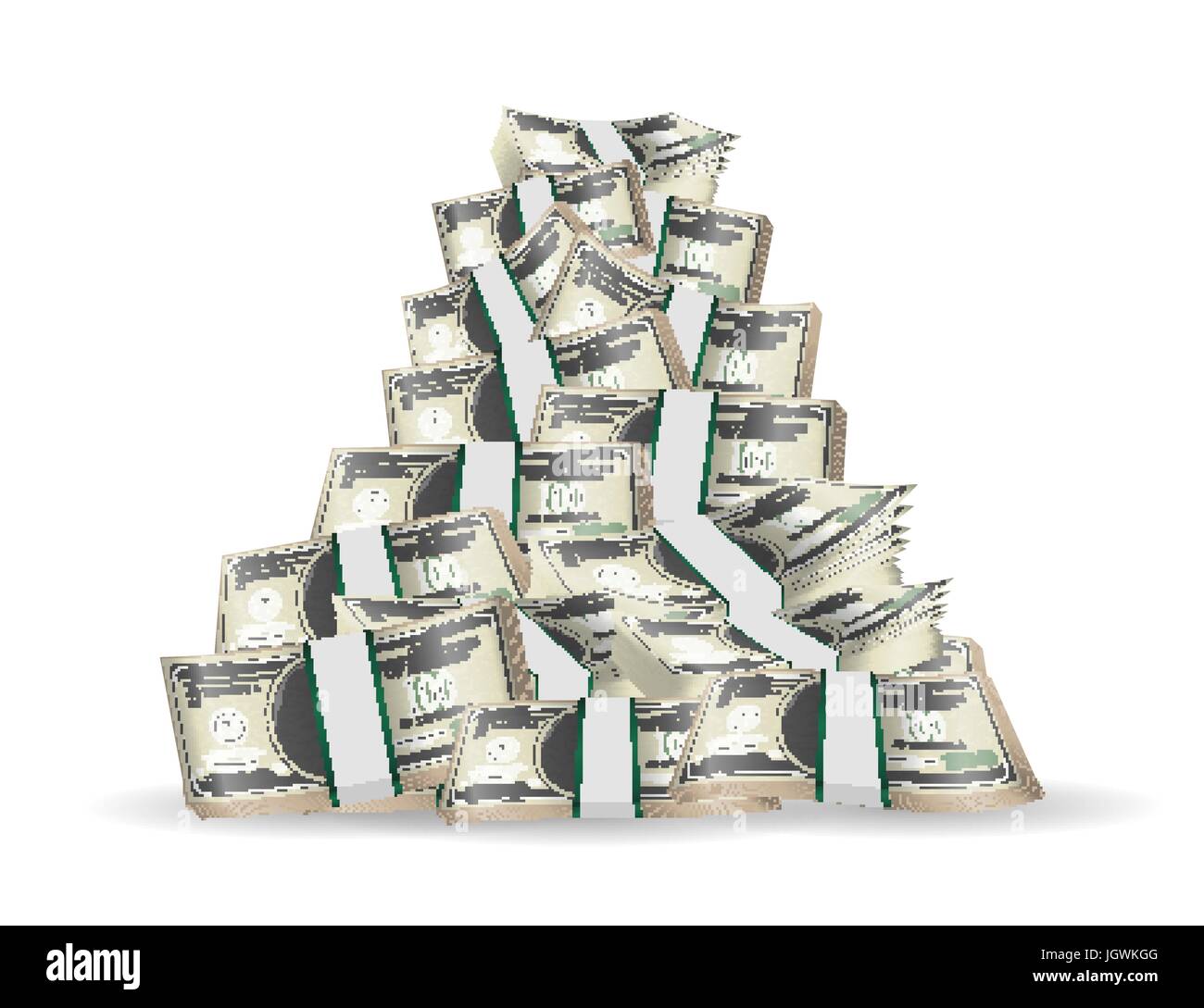 pile of pack banknotes on a white background Stock Vector Image & Art ...