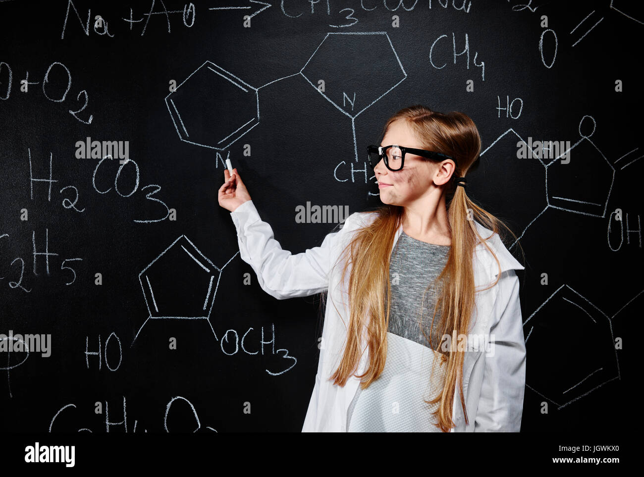 Little female professor of chemistry Stock Photo - Alamy