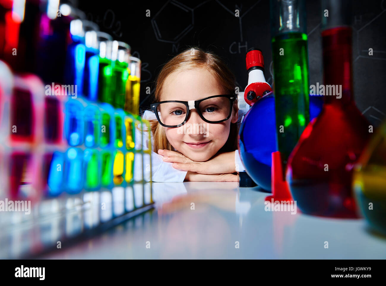 Portrait of cute young scientist Stock Photo - Alamy