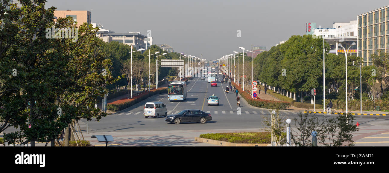 End of Ren'ai Road at its junction with Linquan Street. Suzhou, China ...