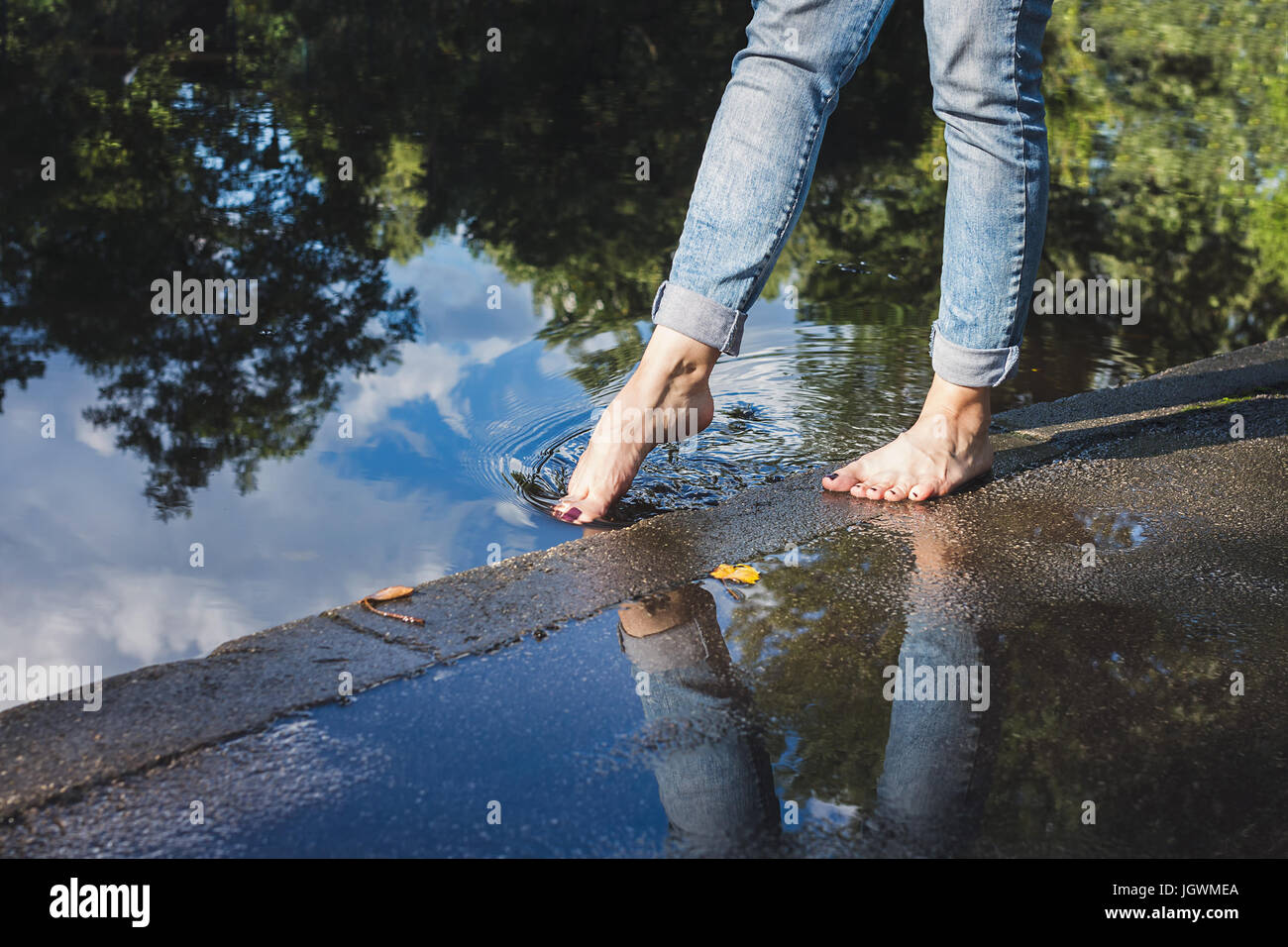 Walking Barefoot On Asphalt High Resolution Stock Photography and ...