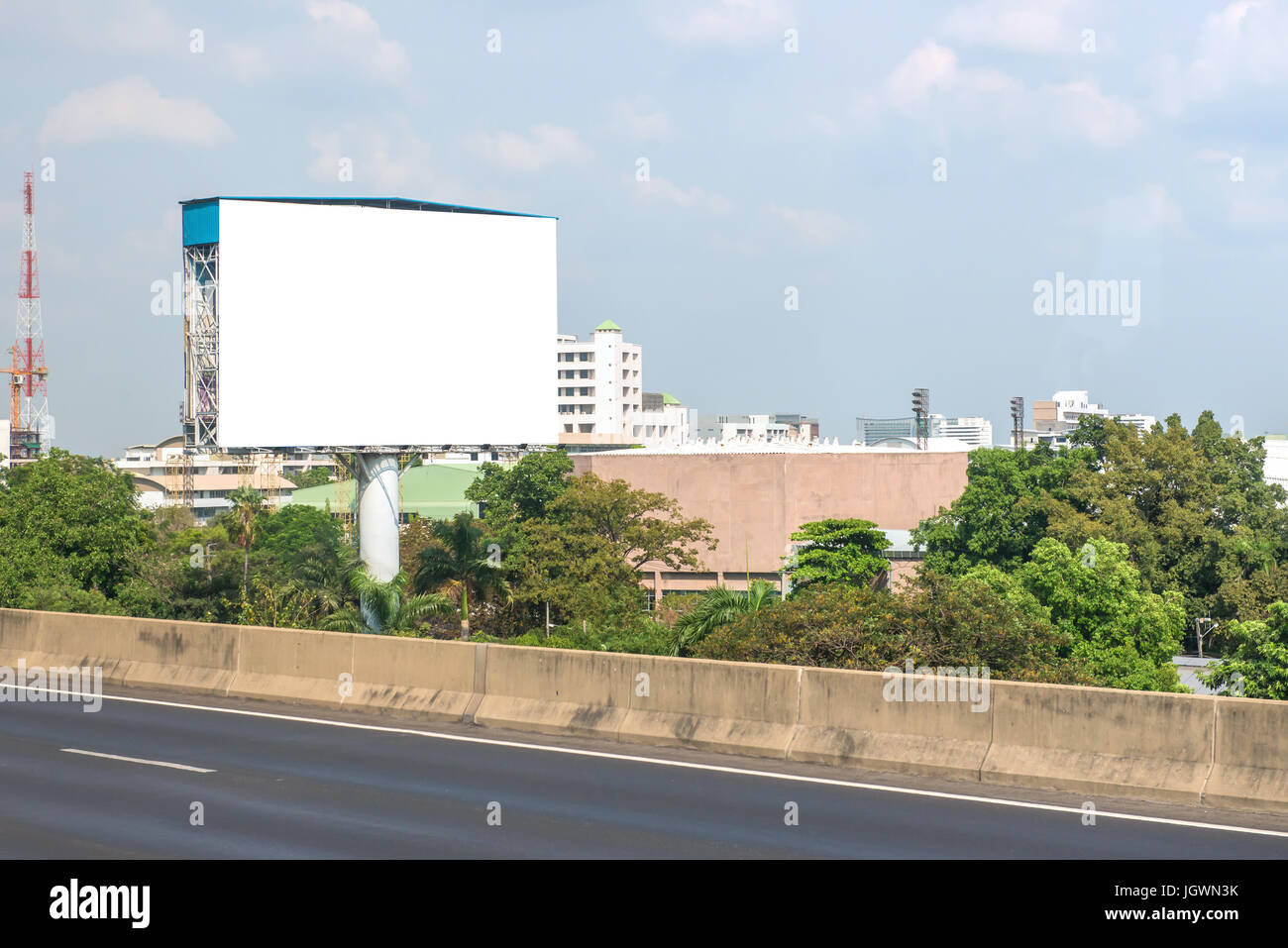 billboard blank on road in city for advertising background Stock Photo ...