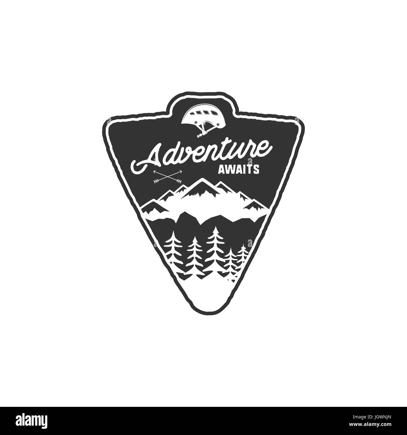 Vintage hand drawn hiking Black and White Stock Photos & Images - Alamy