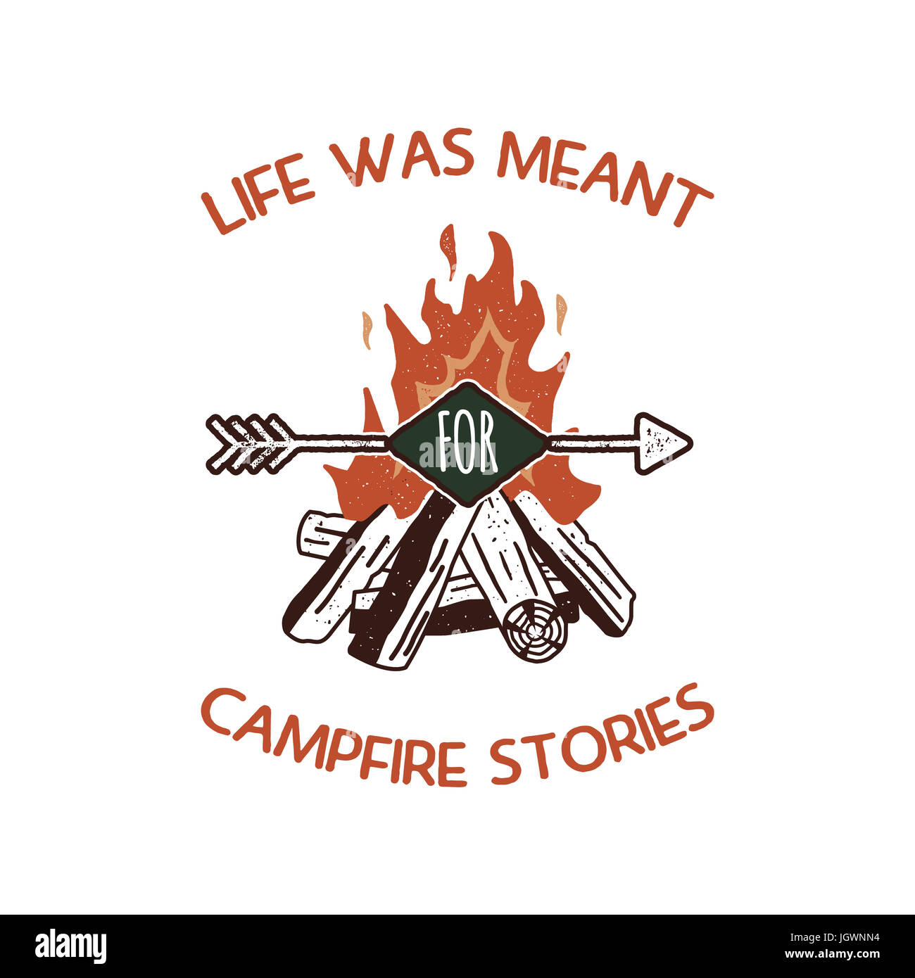 Vintage adventure Hand drawn label design. Life was meant for campfire ...