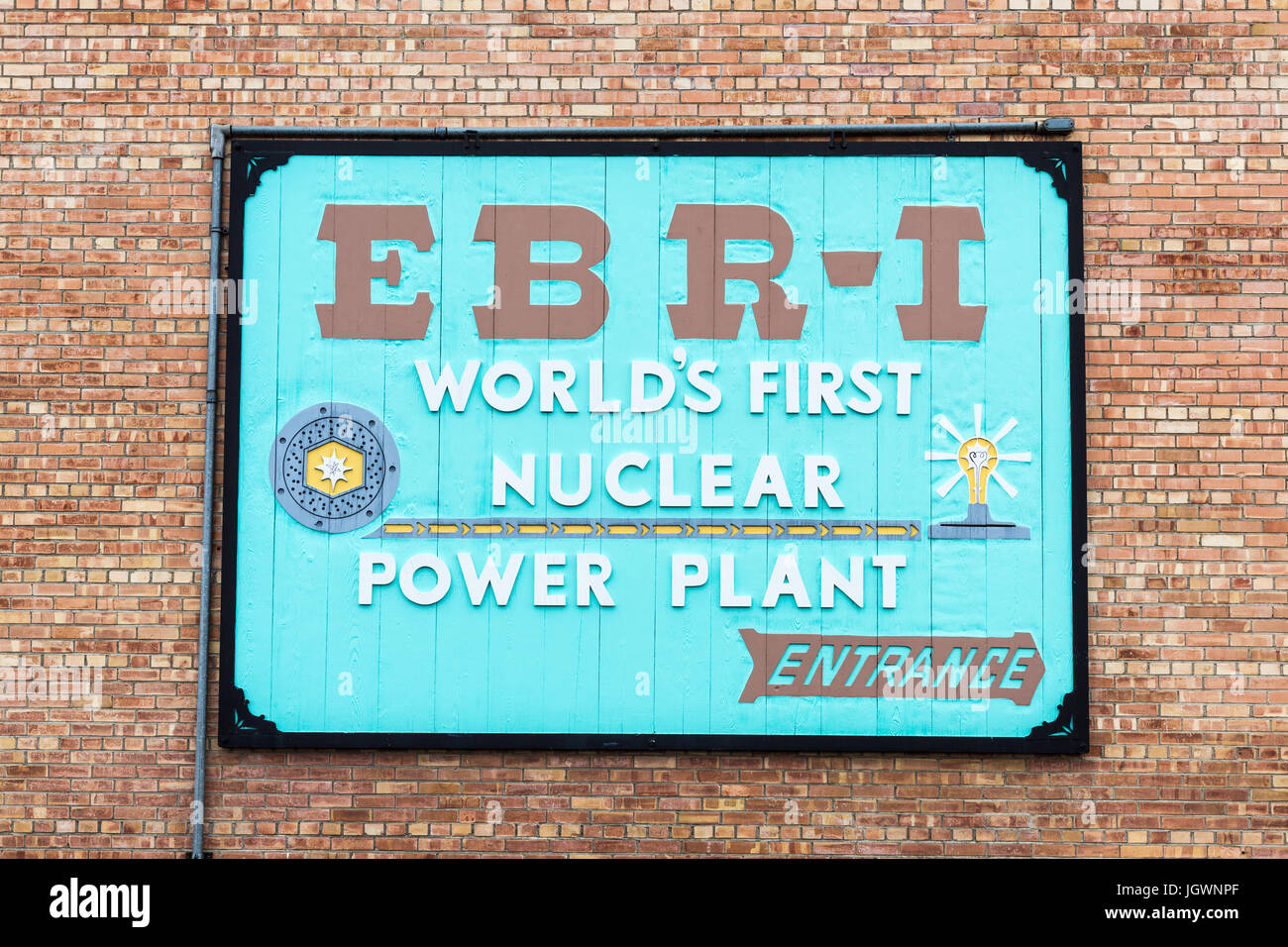 Sign on the wall on the main building of EBR-1 (Experimental Breeder ...