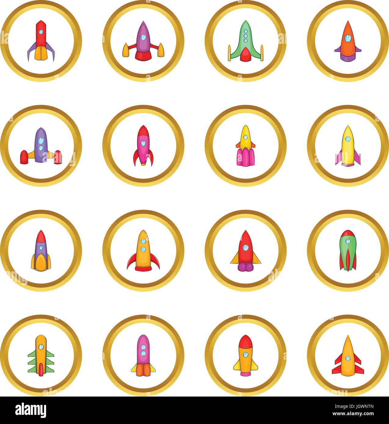Rockets icons circle Stock Vector Image & Art - Alamy
