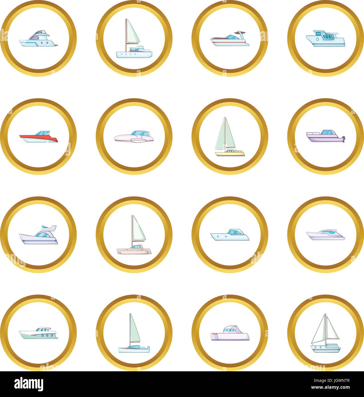 Yachts icons circle Stock Vector Image & Art - Alamy