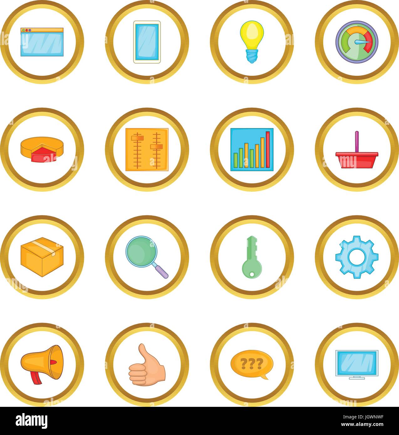 Marketing icons circle Stock Vector Image & Art - Alamy
