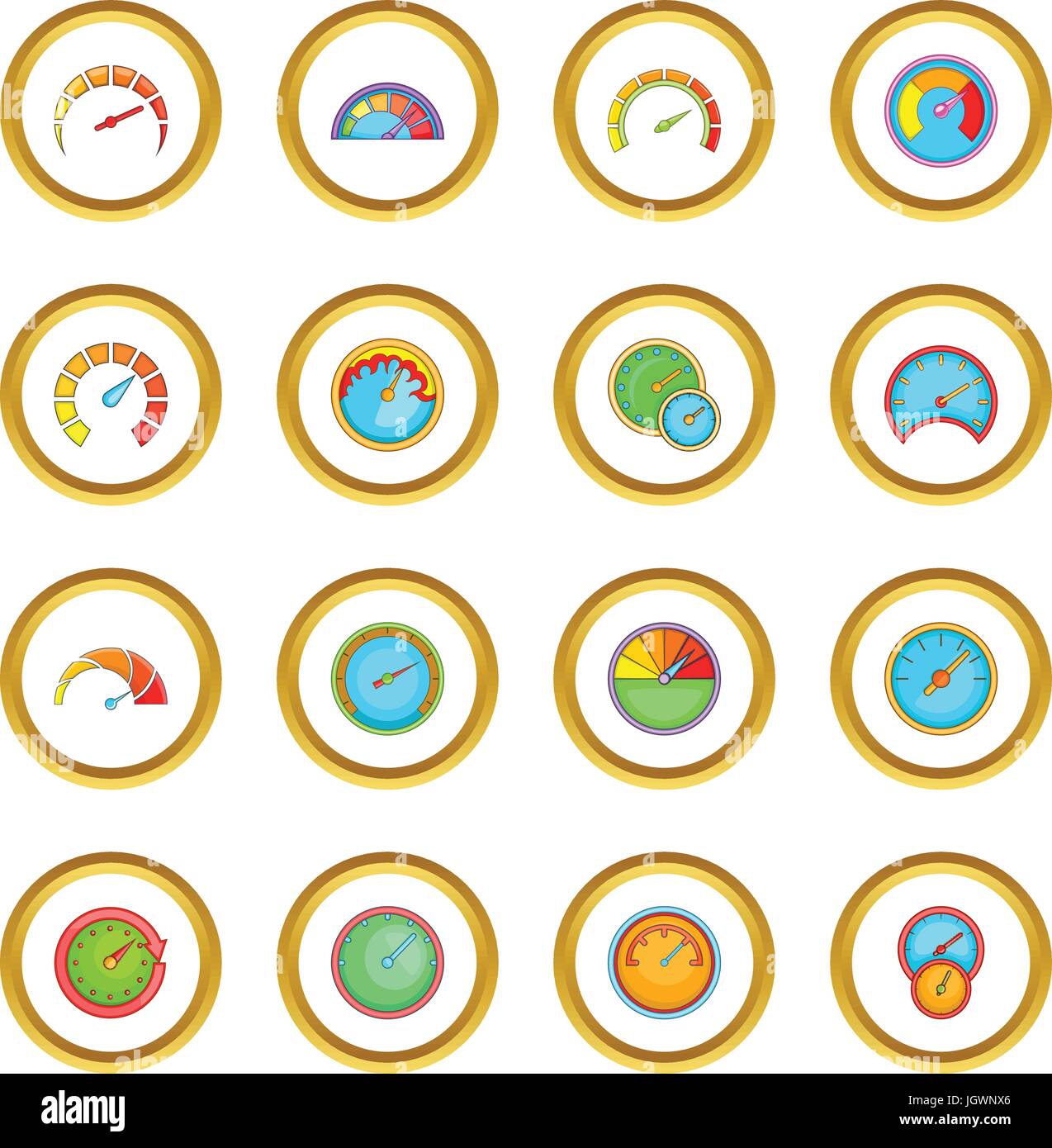 Speedometer icons circle hi-res stock photography and images - Alamy