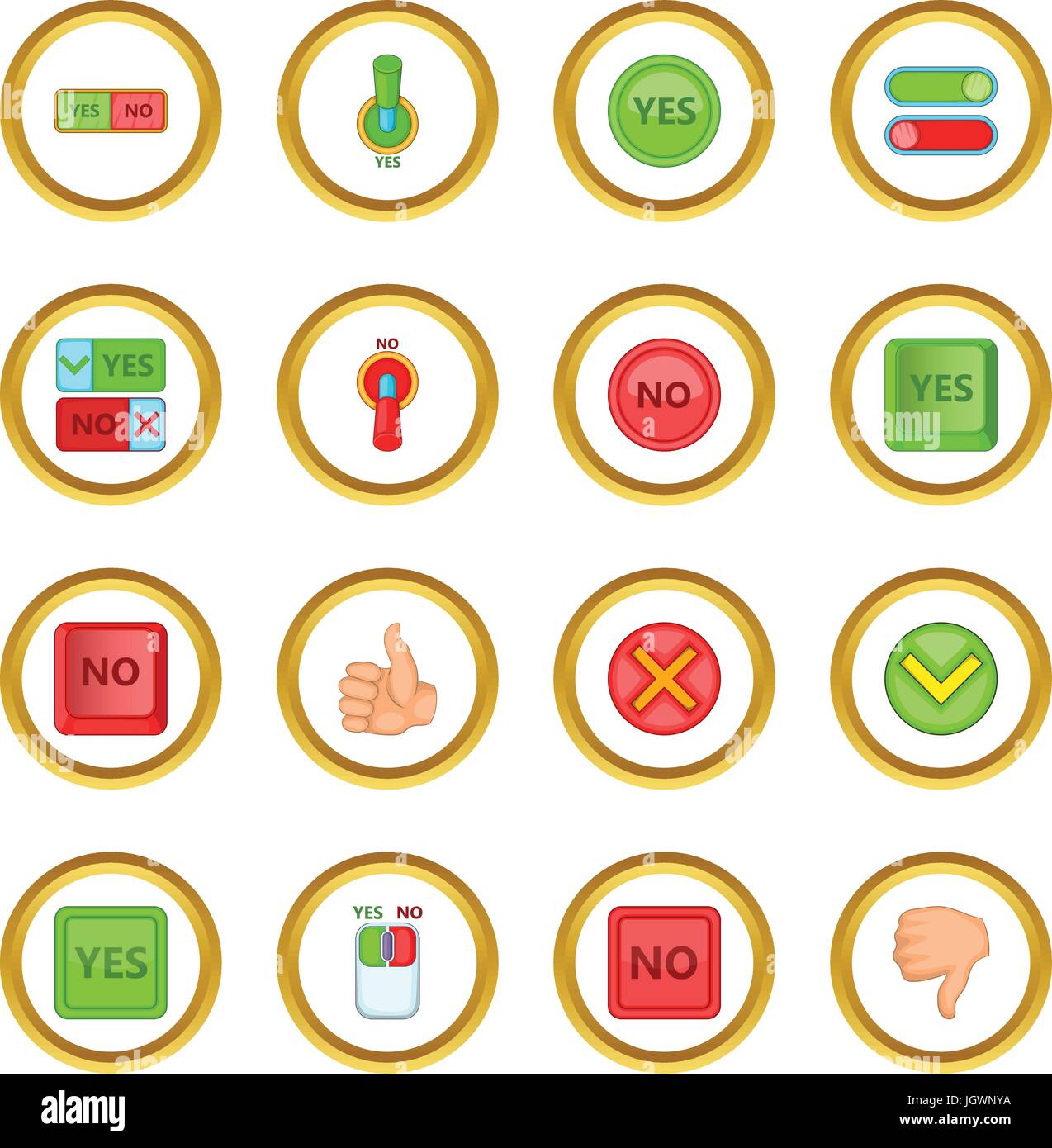 Sign yes no isometric icon hi-res stock photography and images - Alamy