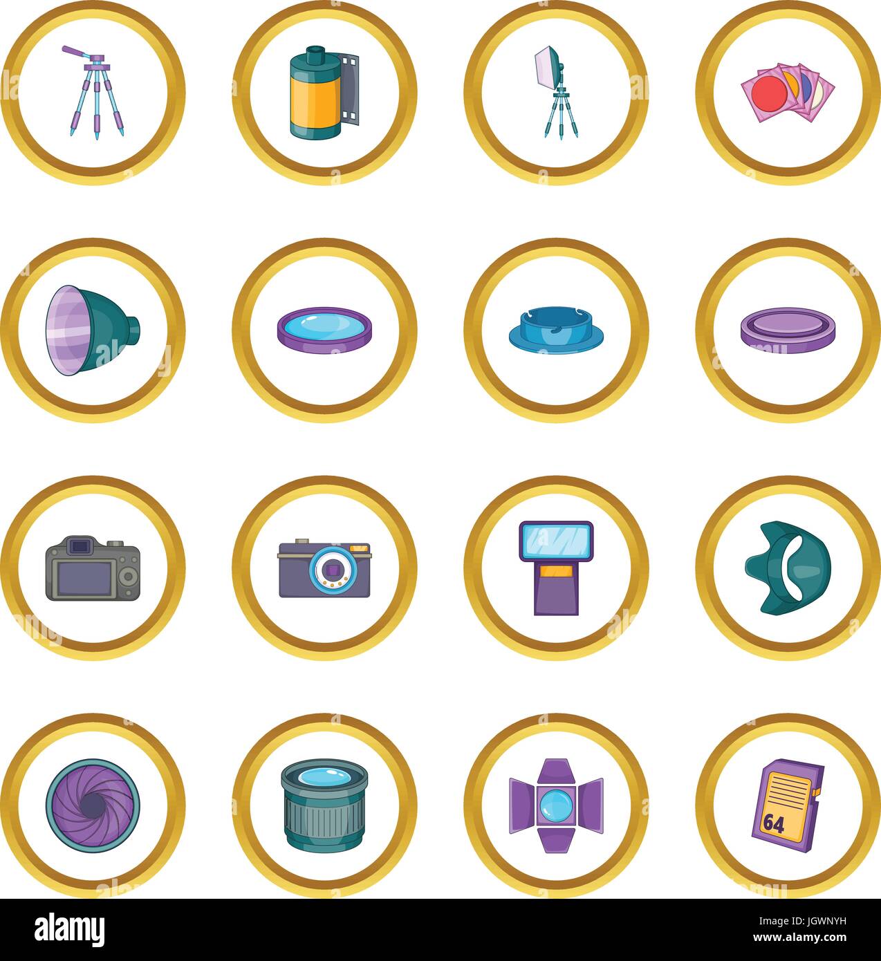 Photo studio icons circle hi-res stock photography and images - Alamy