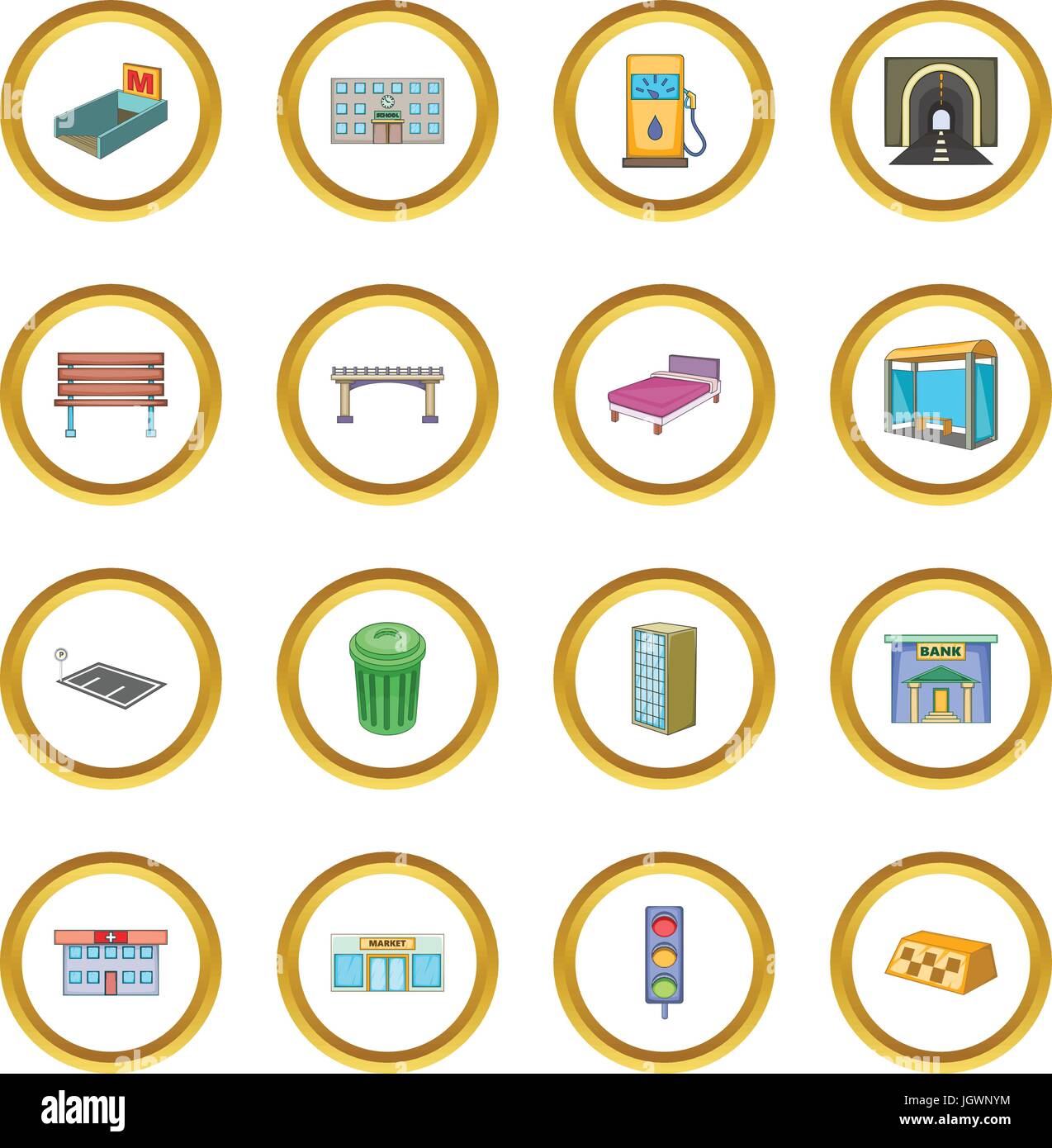 City infrastructure icons circle Stock Vector Image & Art - Alamy