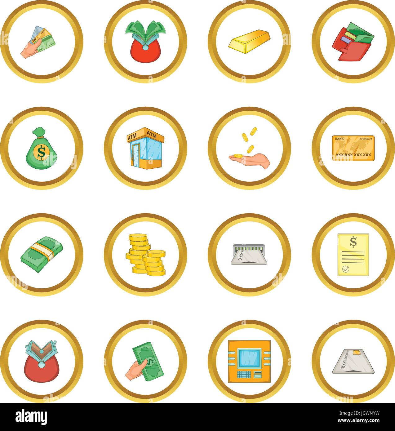 Bank loan credit icons circle Stock Vector Image & Art - Alamy
