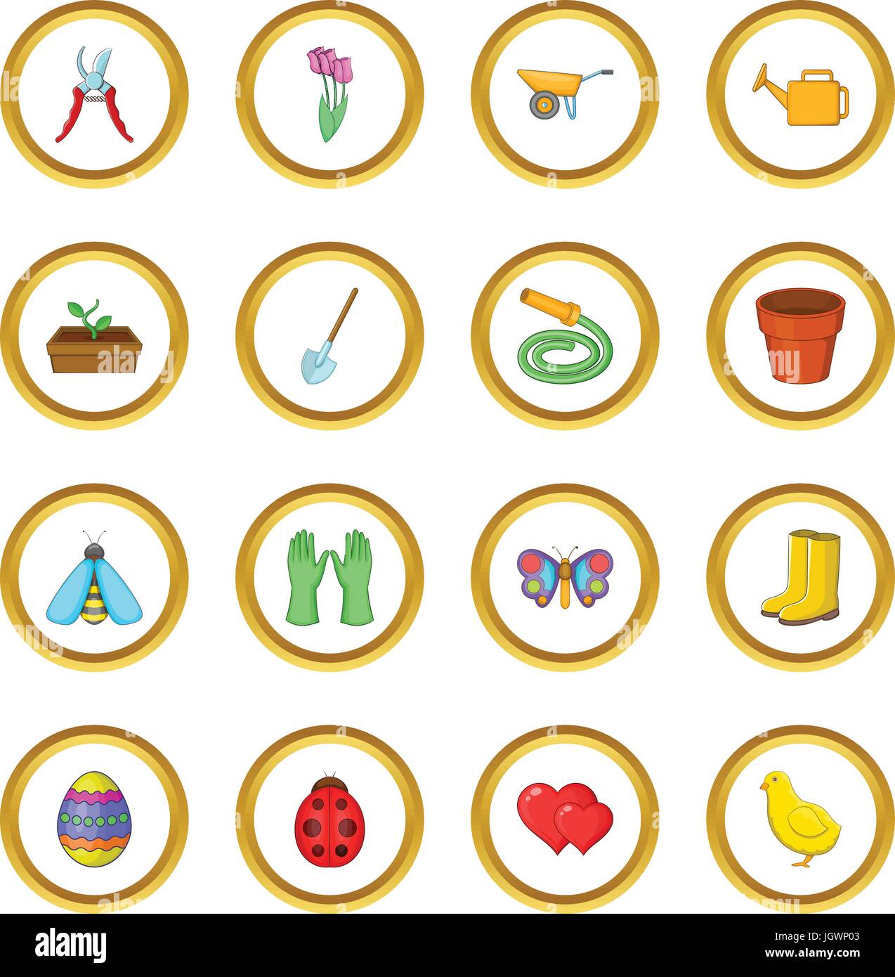 Spring icons circle Stock Vector Image & Art - Alamy