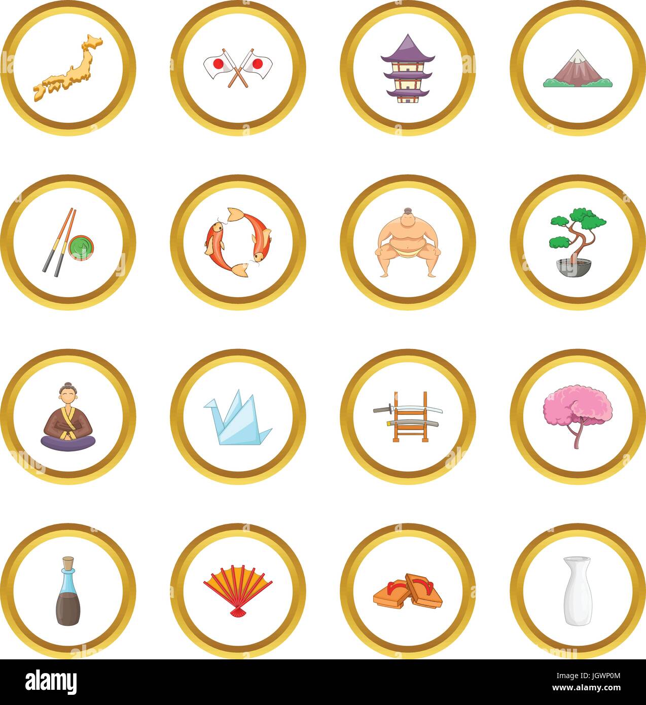 Japan icons circle Stock Vector Image & Art - Alamy
