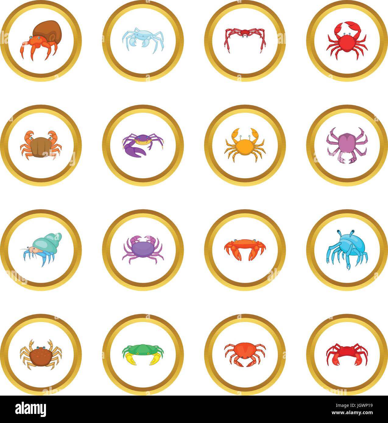 Colorful crab icons circle Stock Vector Image & Art - Alamy