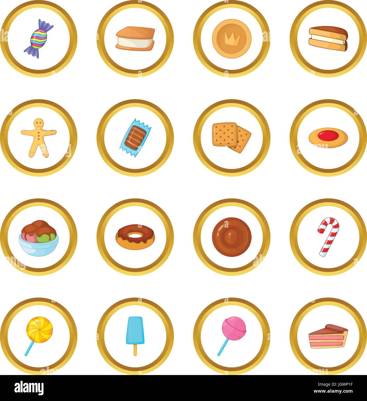Different candy icons circle Stock Vector Image & Art - Alamy