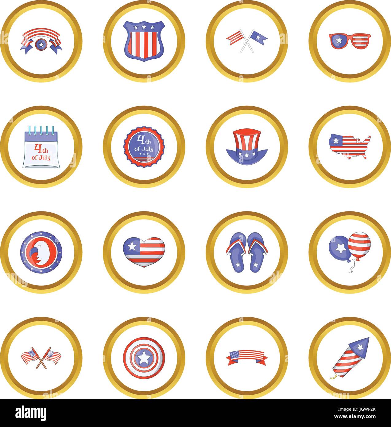 Independence day icons circle Stock Vector Image & Art - Alamy