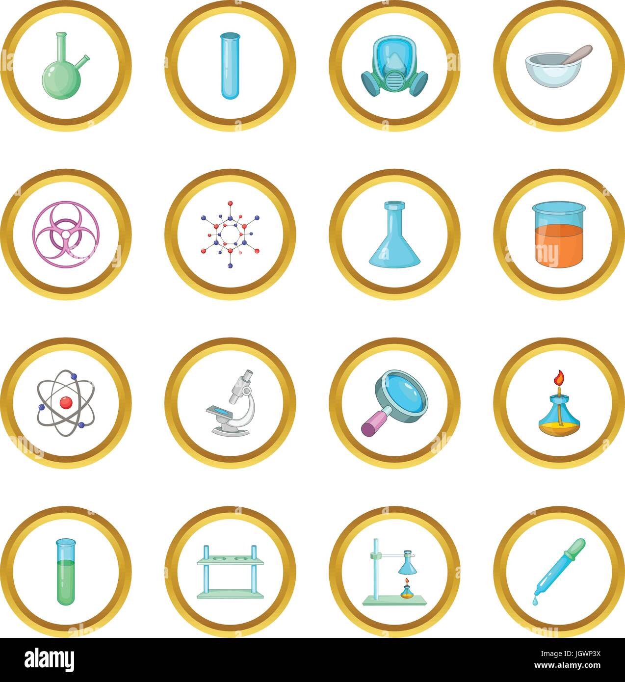 Chemical lab icons circle Stock Vector Image & Art - Alamy