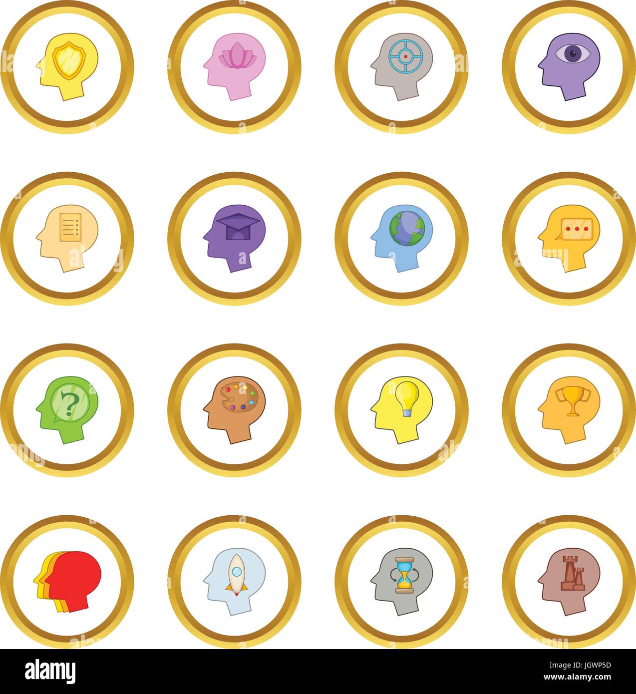Human mind head icons circle Stock Vector Image & Art - Alamy