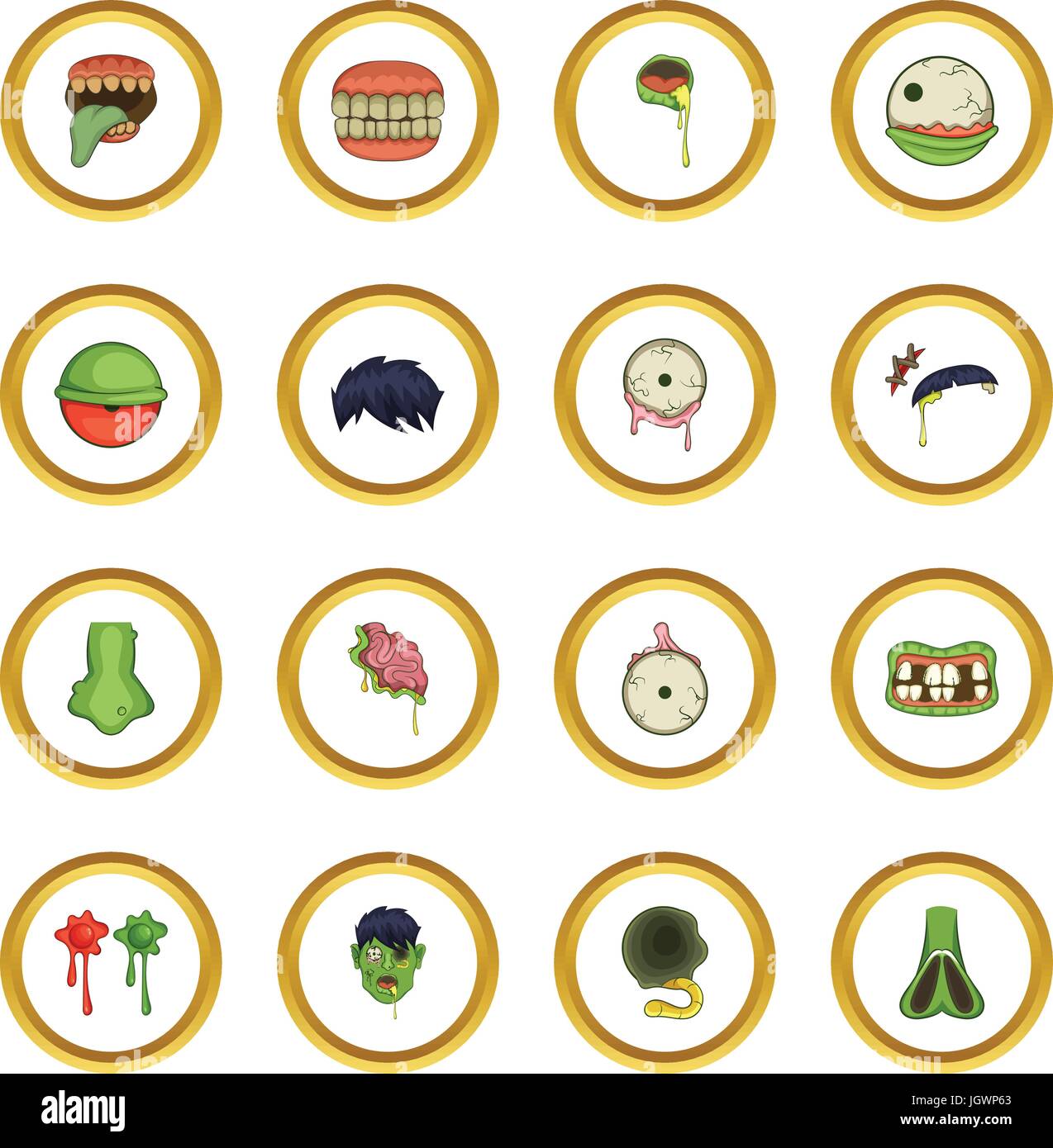 Zombie parts icons circle Stock Vector Image & Art - Alamy