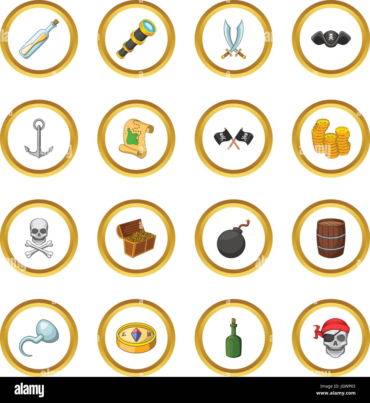 Pirate culture symbols icons circle Stock Vector Image & Art - Alamy
