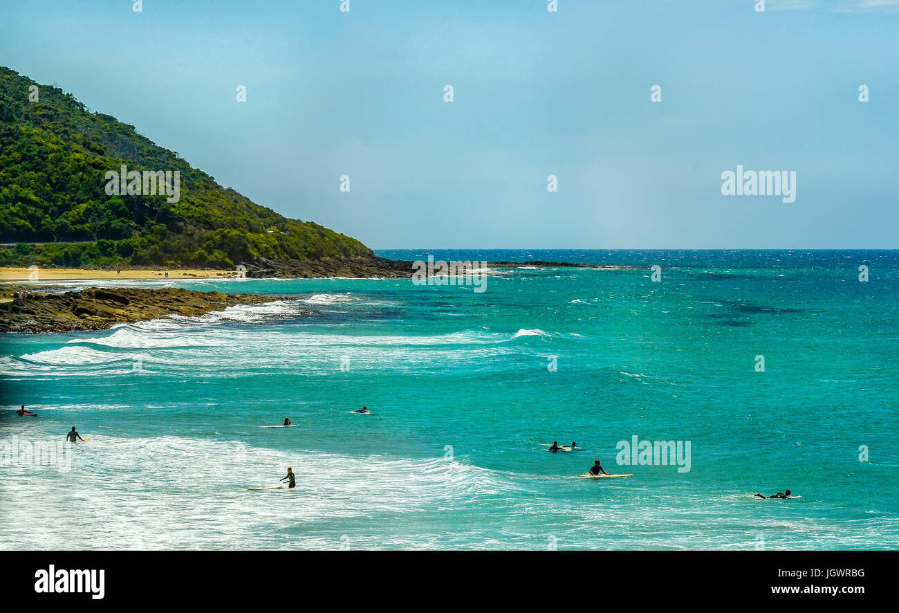 All shades of blue of the Pacific ocean. The Australian coast Stock ...