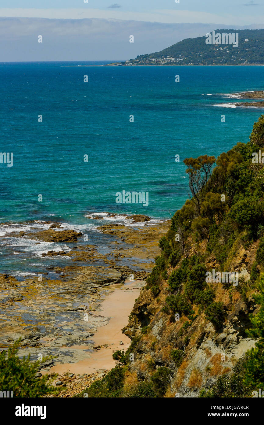 All shades of blue of the Pacific ocean. The Australian coast Stock ...