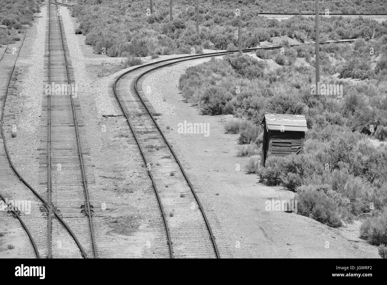 Old west train tracks Black and White Stock Photos & Images - Alamy