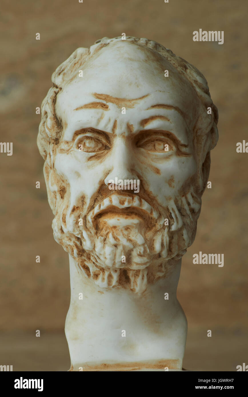 Statue of Demokritus,ancient greek philosopher Stock Photo - Alamy