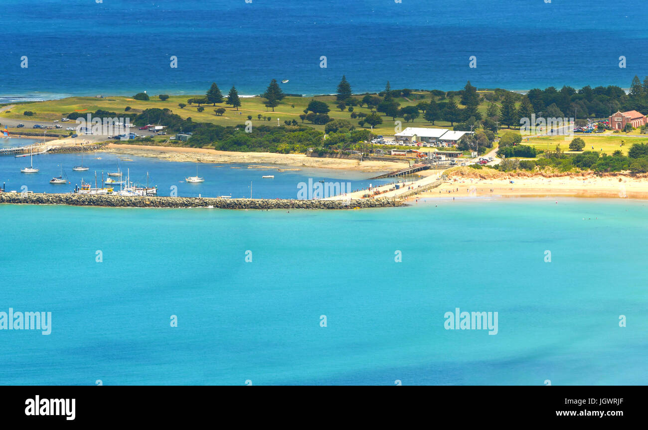 All shades of blue of the Pacific ocean. The Australian coast Stock ...