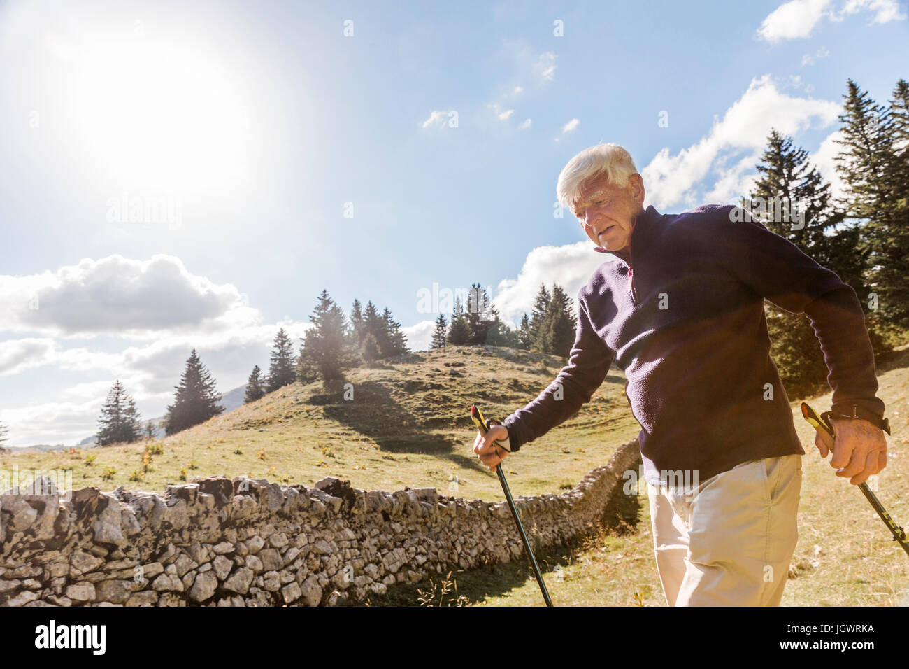 Using walking poles hi-res stock photography and images - Alamy